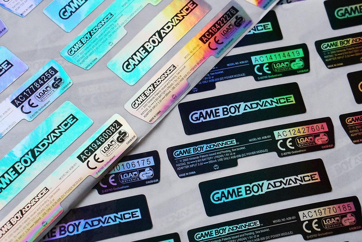 Euro Gameboy Advance GBA Holographic Back Sticker Set – Genius Game Mods