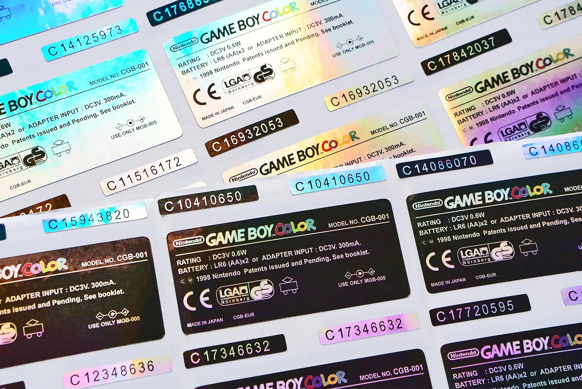 Euro Gameboy Color GBC Holographic Back Sticker Set – Genius Game Mods